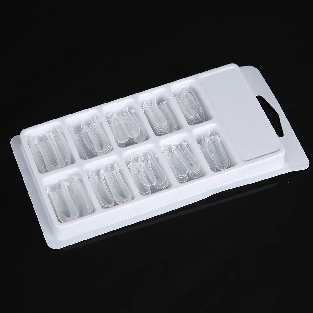 【ห้ามพลาด】Gel Mold Tips, Clear Nail Form, 100pcs Manicure Store Home ...