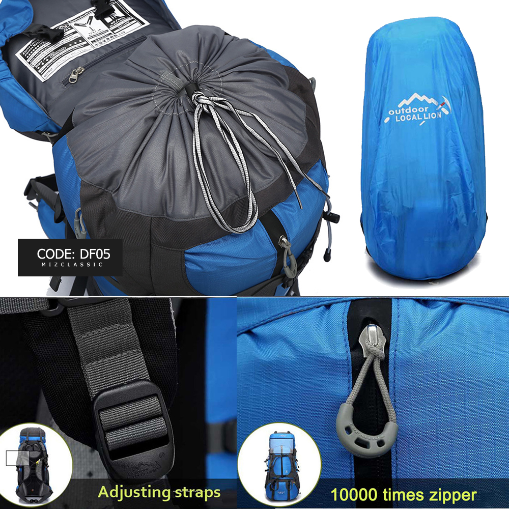 DF05 ขนาด 5510 L (เสริมโครง) รับน้ำหนัก ทนทาน คุณภาพเกรดพรีเมี่ยม เดินทางไกล เป้สะพายหลังขนาด ...