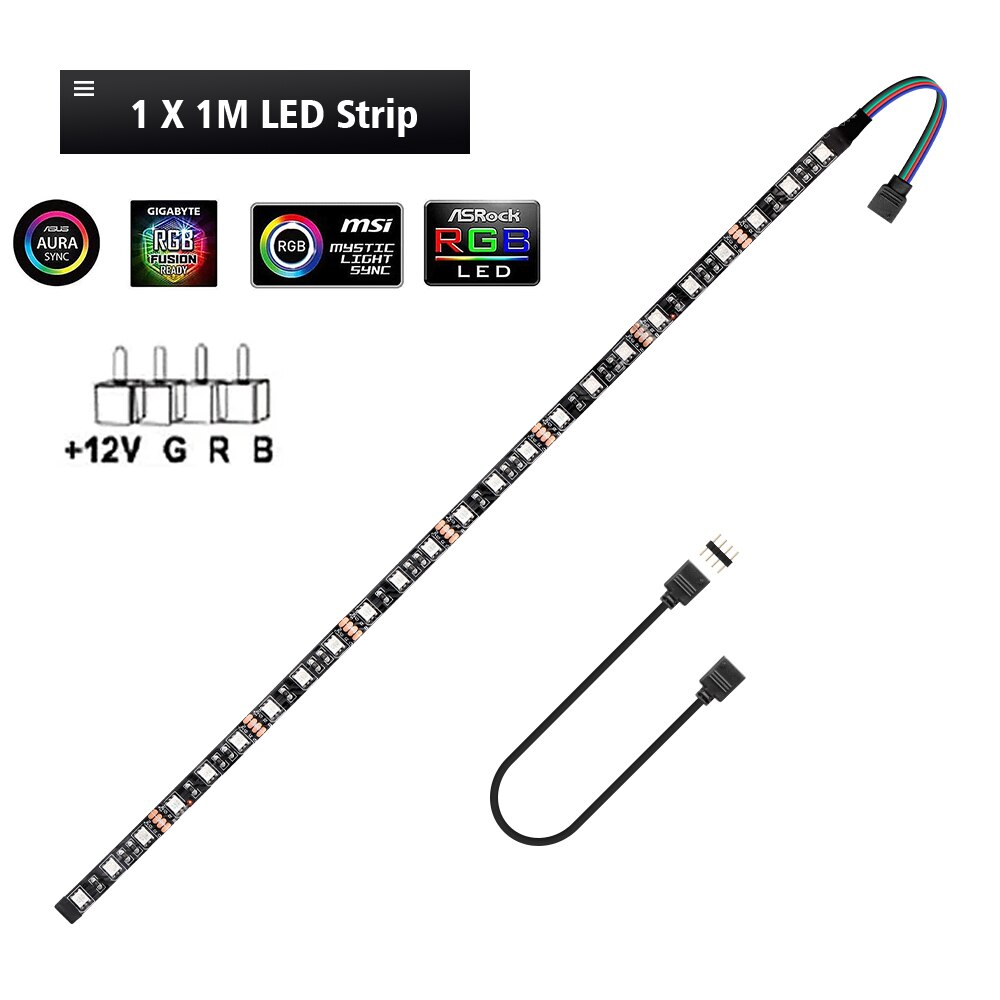 12V 4 Pin RGB Led Strip Light PC Gamer Led Tape Splitter Cable 5050 RGB ...