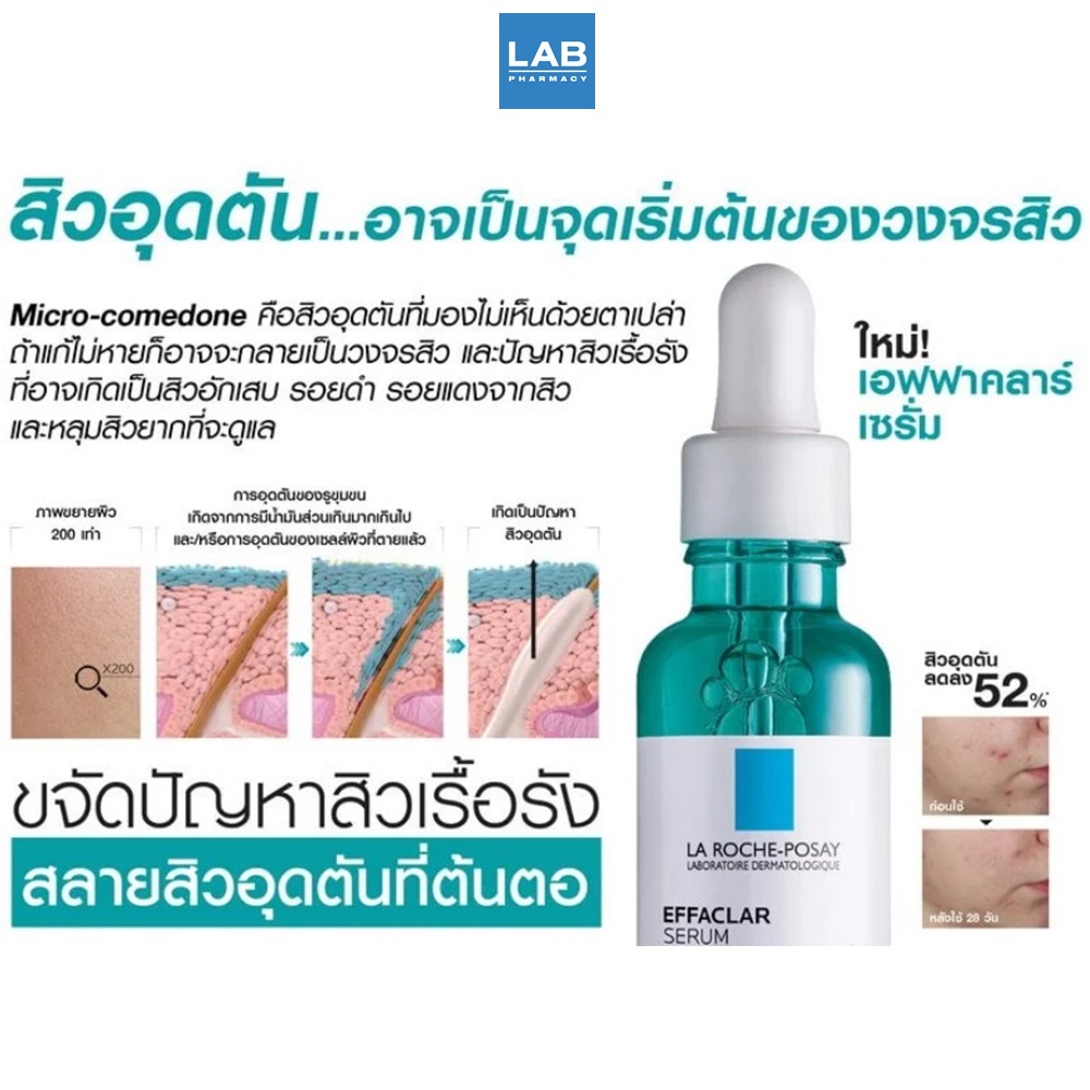LA ROCHE-POSAY Effaclar Serum 30 ml. - เซรั่มบำรุงผิว 30ml - LAB ...