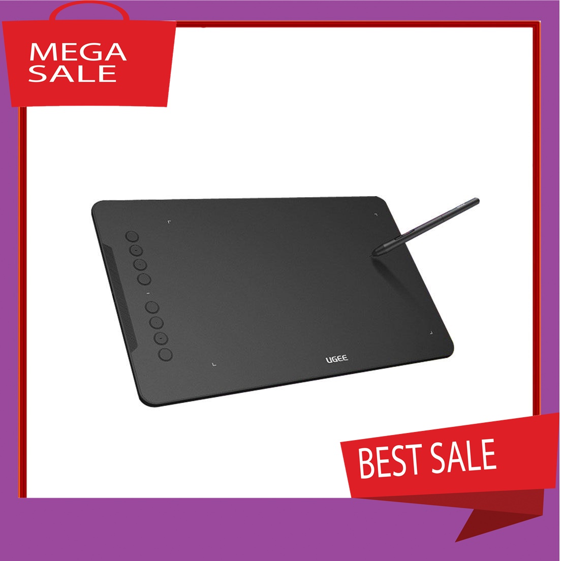 เมาส์ปากกา สำหรับ วาดรูปออกแบบ ปากกาไม่ต้องชาร์จไฟ และ ไม่ต้องใช้แบต UGEE EX08 Pen Tablet เมาส์ ...