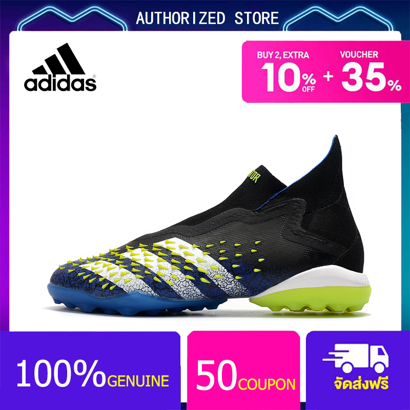 100 genuineAdidas Football Shoes-Adidas Predator Freak3 Laceless TF black Size 39-45 รองเท้าสต ...