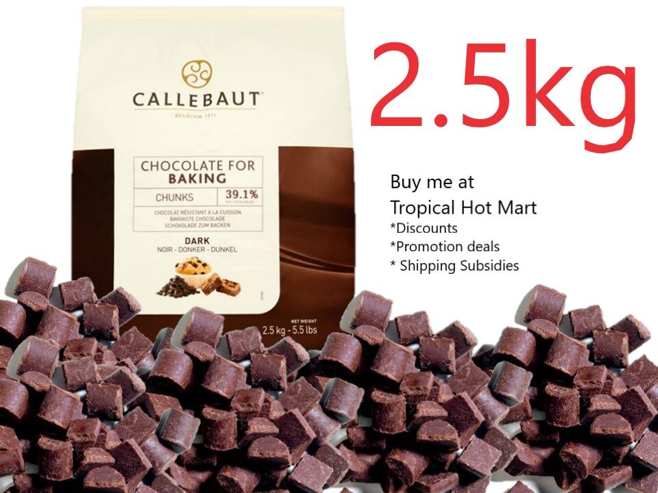 CALLEBAUT CHOCOLATE CHUNKS 39.1 ดาร์กช็อกโกแลต ขนาด 500g 10Kg - IN THE GARDEN - ThaiPick