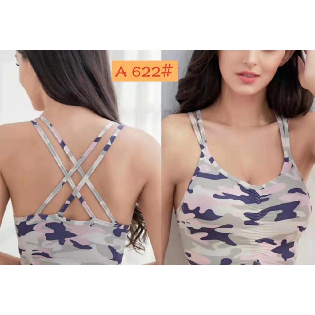 คละแบบ มี2สี สปอตบราลายทหารครึ่งตัวมีเขียวชมพู2แบบผ้ายืดผ้าใส่สบายไม่อึดอัด รหัส A622-A623 ...