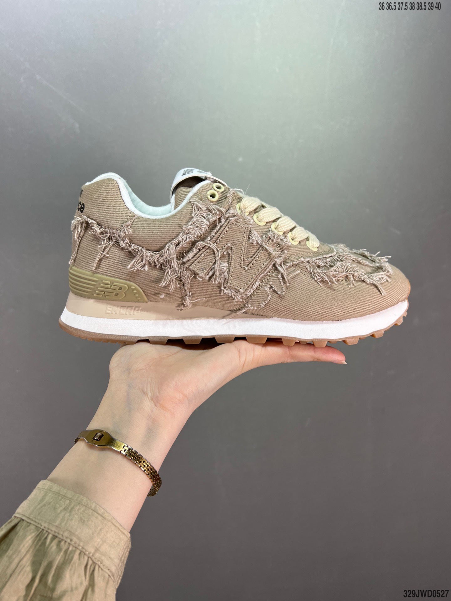 Miu Miu x574 Joint Retro Running Shoes Female Denim Cool and Beautiful ...