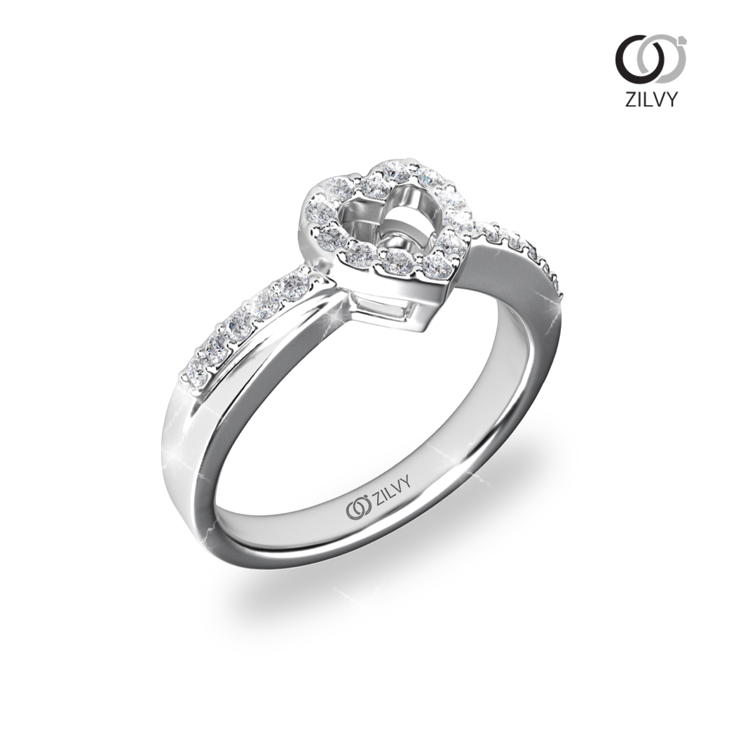 ZILVY สร้อยคอทองคำขาว 18K พร้อมจี้เพชร 0.07 กะรัต น้ำร้อย พร้อมใบรับรอง ...