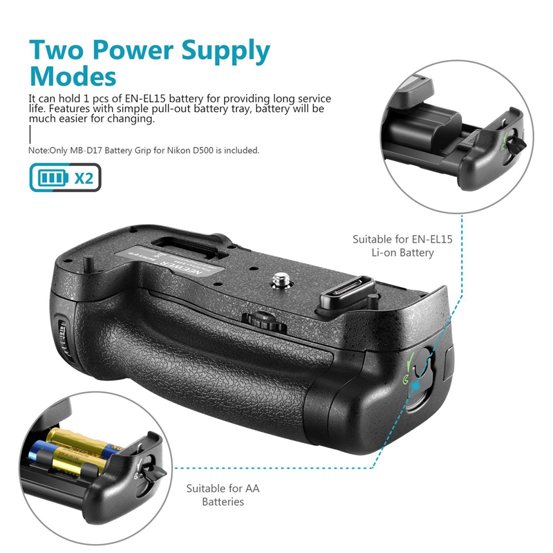 Vertical Battery Grip Holder for Nikon D500 DSLR Camera MB-D17 with ...