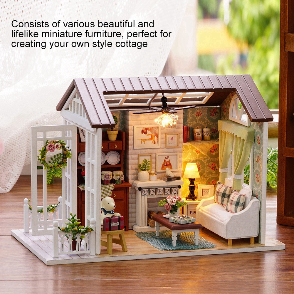 DIY Wooden Cottage Miniature House Kit Kids Gifts Toy Home Decoration ...