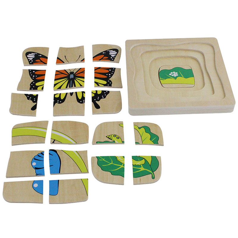 Butterfly Growth Jigsaw Toys Early Childhood Education Wooden Multi ...