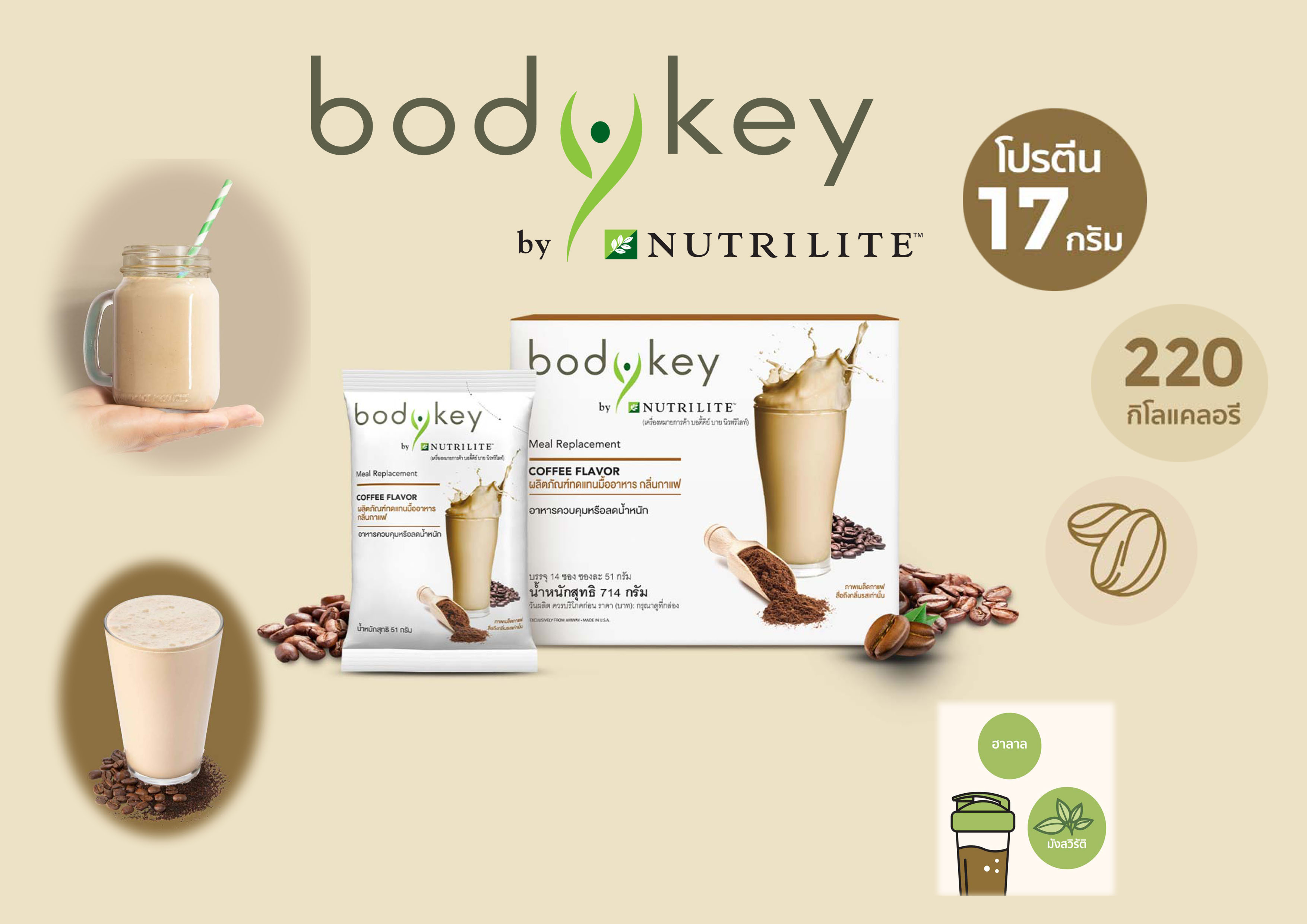Bodykey by Nutrilite ????ผลิตภัณฑ์ทดแทนมื้ออาหาร รสโกโก้ กาแฟ ชานม ...