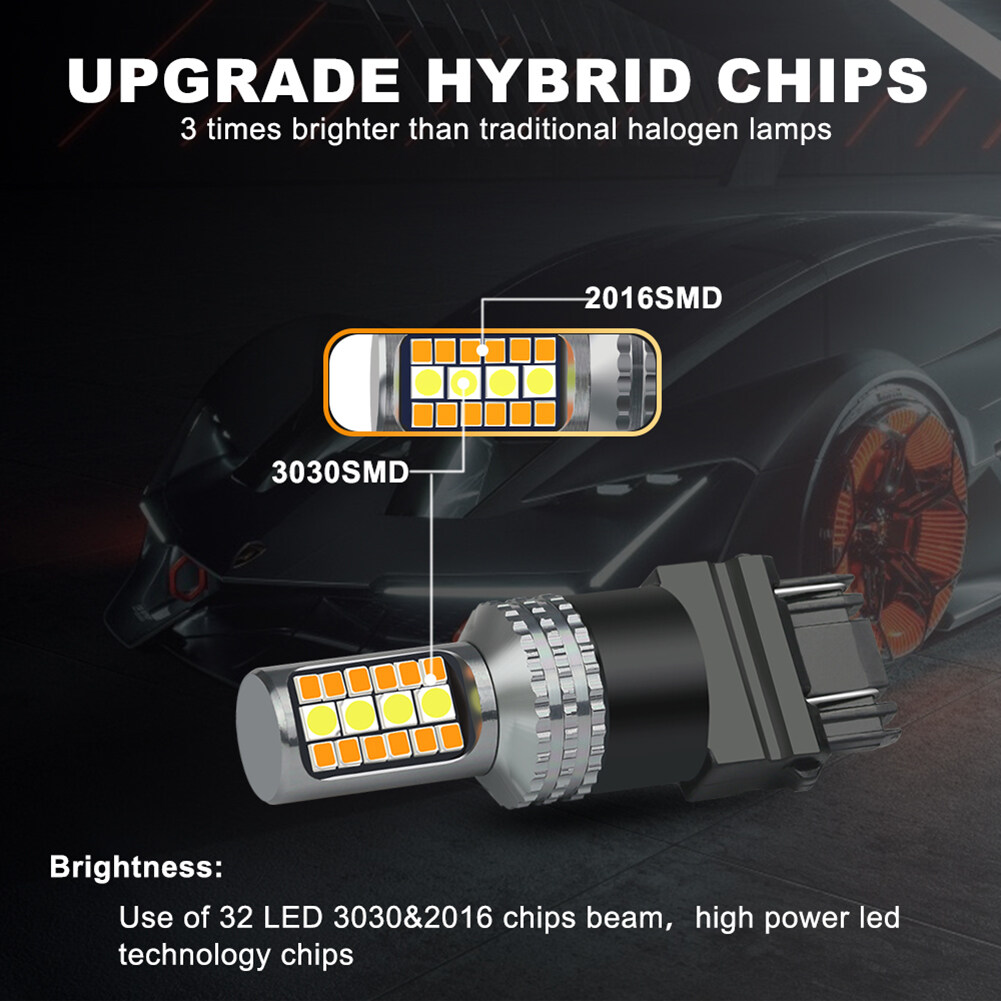 ANMINGPU 2x ไฟสัญญาณ Led T20 7443 580 W21 5W Led T25 3157 P27 7W 3030SMD BAY15D P21 5W Led 1157 ...