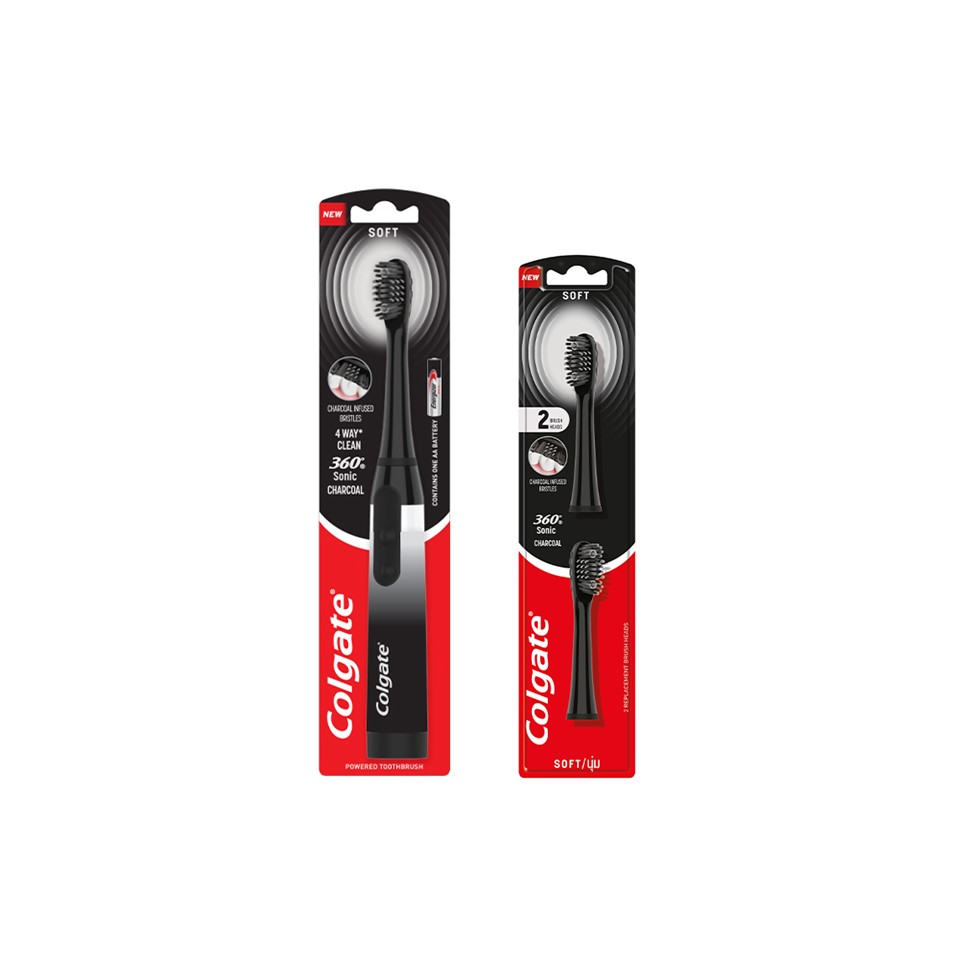 [ใหม่!] คอลเกต 360 โซนิค อ๊อฟติค ชาร์โคล เเละ หัวแปรงสีฟันไฟฟ้า 2 หัว ...