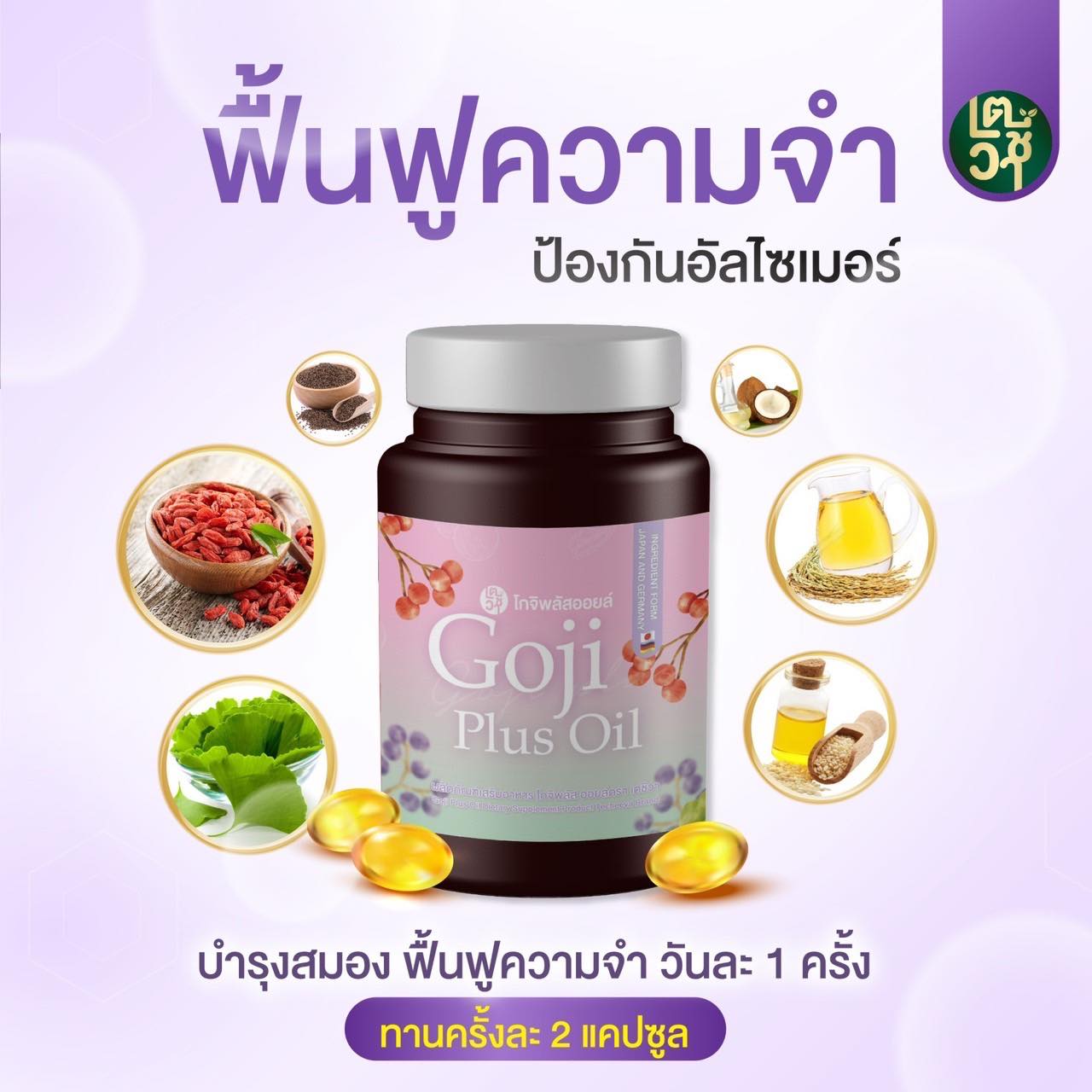 Goji Plus Oil โกจิพลัสออยล์ อาหารเสริมบำรุงสมอง อาหารเสริมเพิ่มความจำ ...