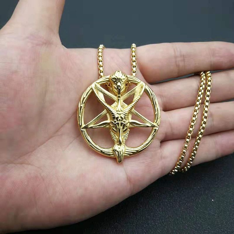 High quality Devil Pan God Round Stainless Steel Pendant Retro Punk ...