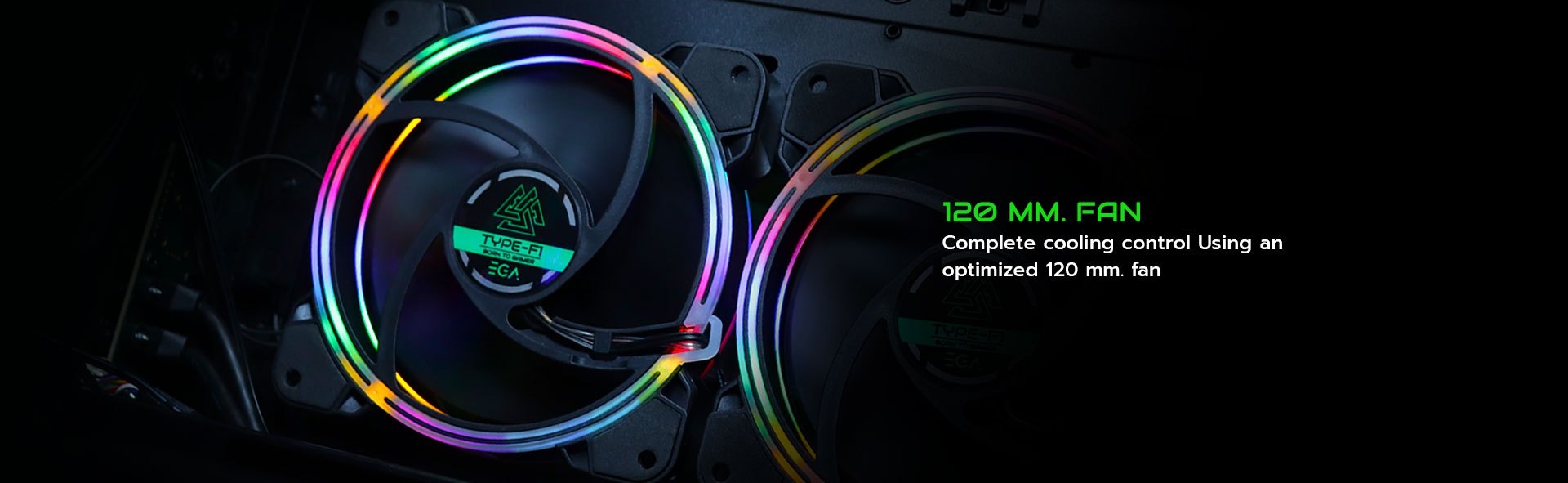 พัดลมเคส RGB EGA Type F1 Type F2 Cooling FAN PC 120mm พัดลมคอมพิวเตอร์ ...