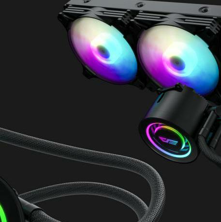 DarkFlash DX240 black PC CPU water Cooling Liquid with 12mm RGB pc ...