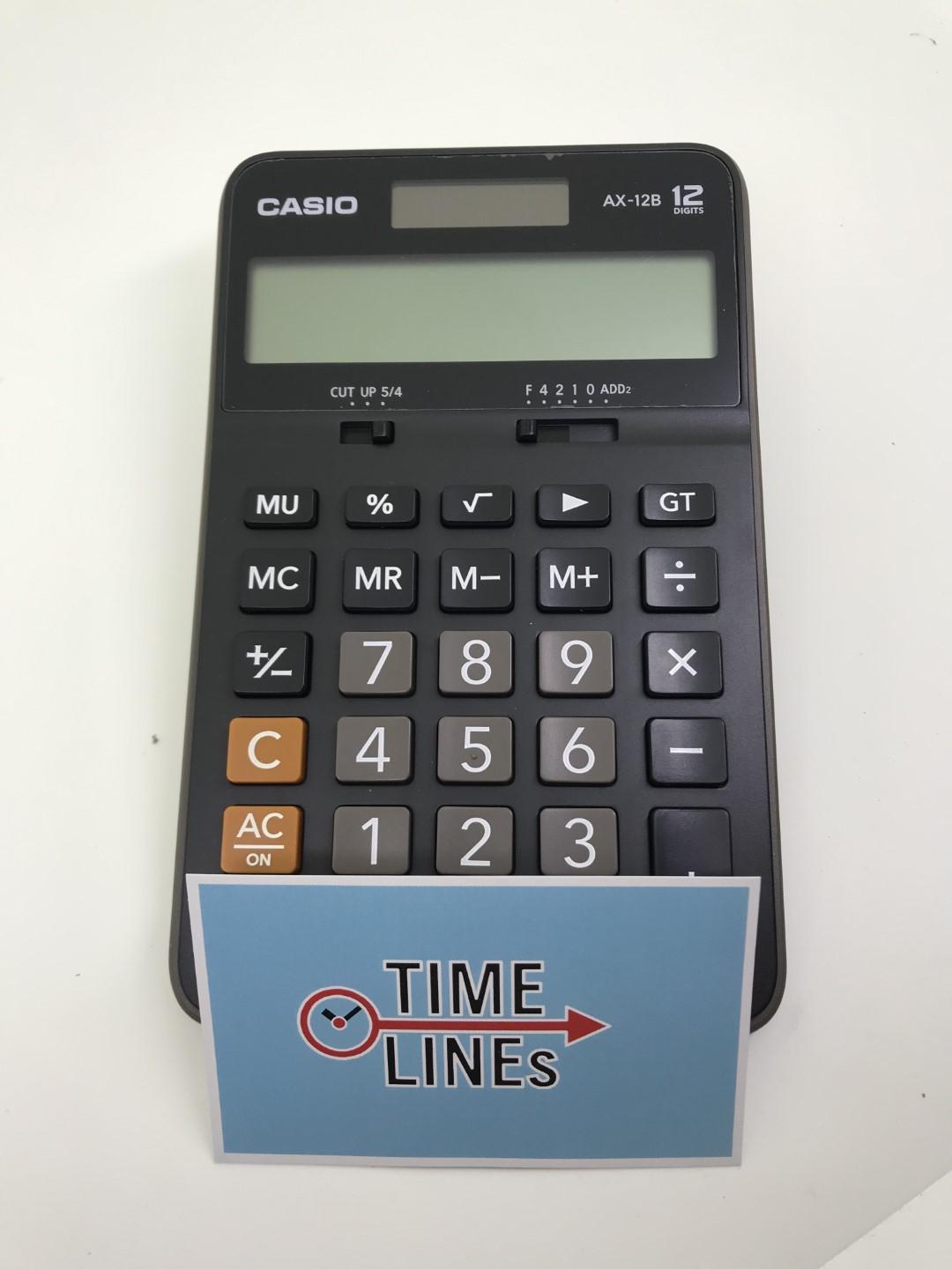 CASIO เครื่องคิดเลข ของแท้ 100 รุ่น AX-12B (Black) 12 digit เหมาะสำหรับ ...