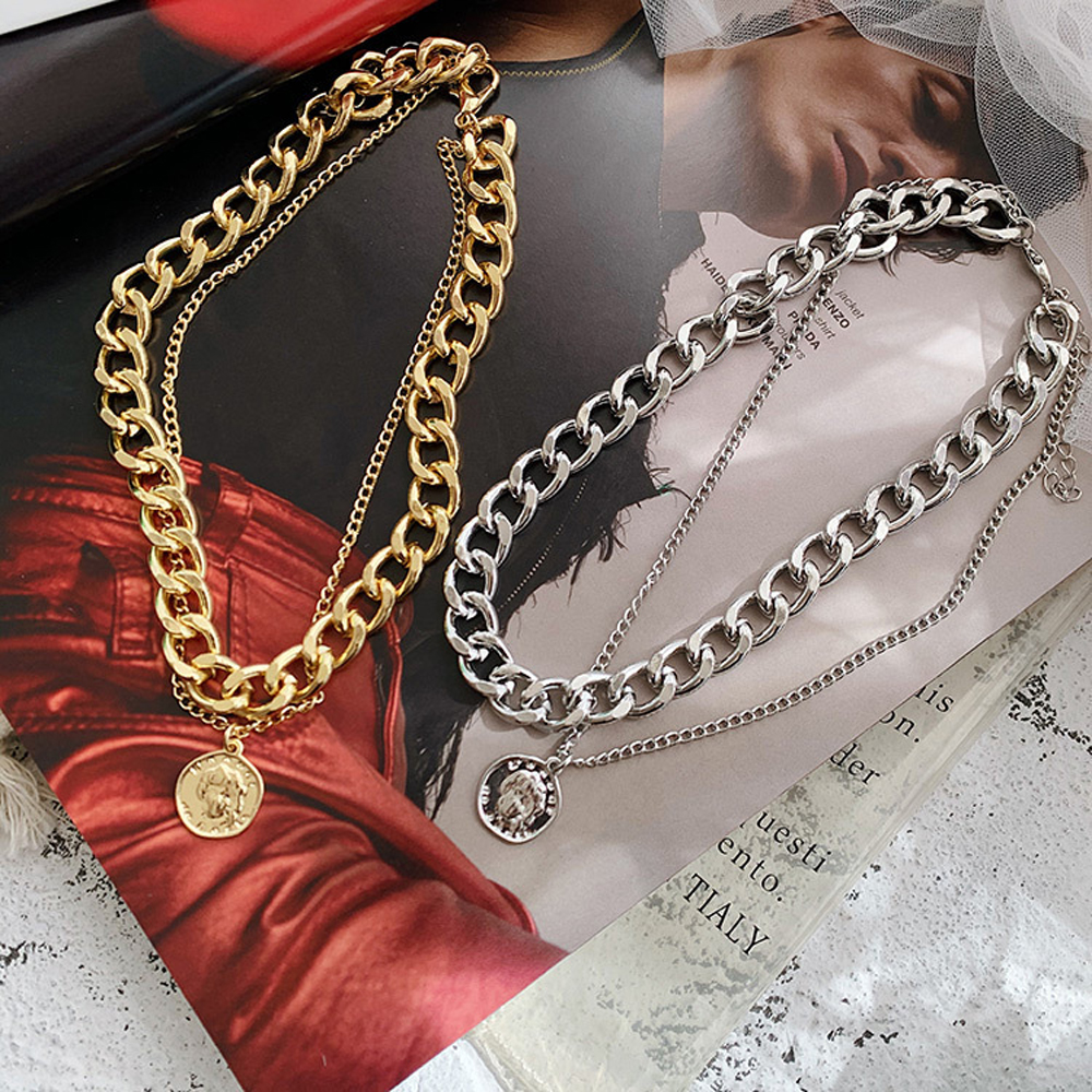 SUMENG New Fashion Vintage Multi-layer Coin Chain Choker Necklace For ...