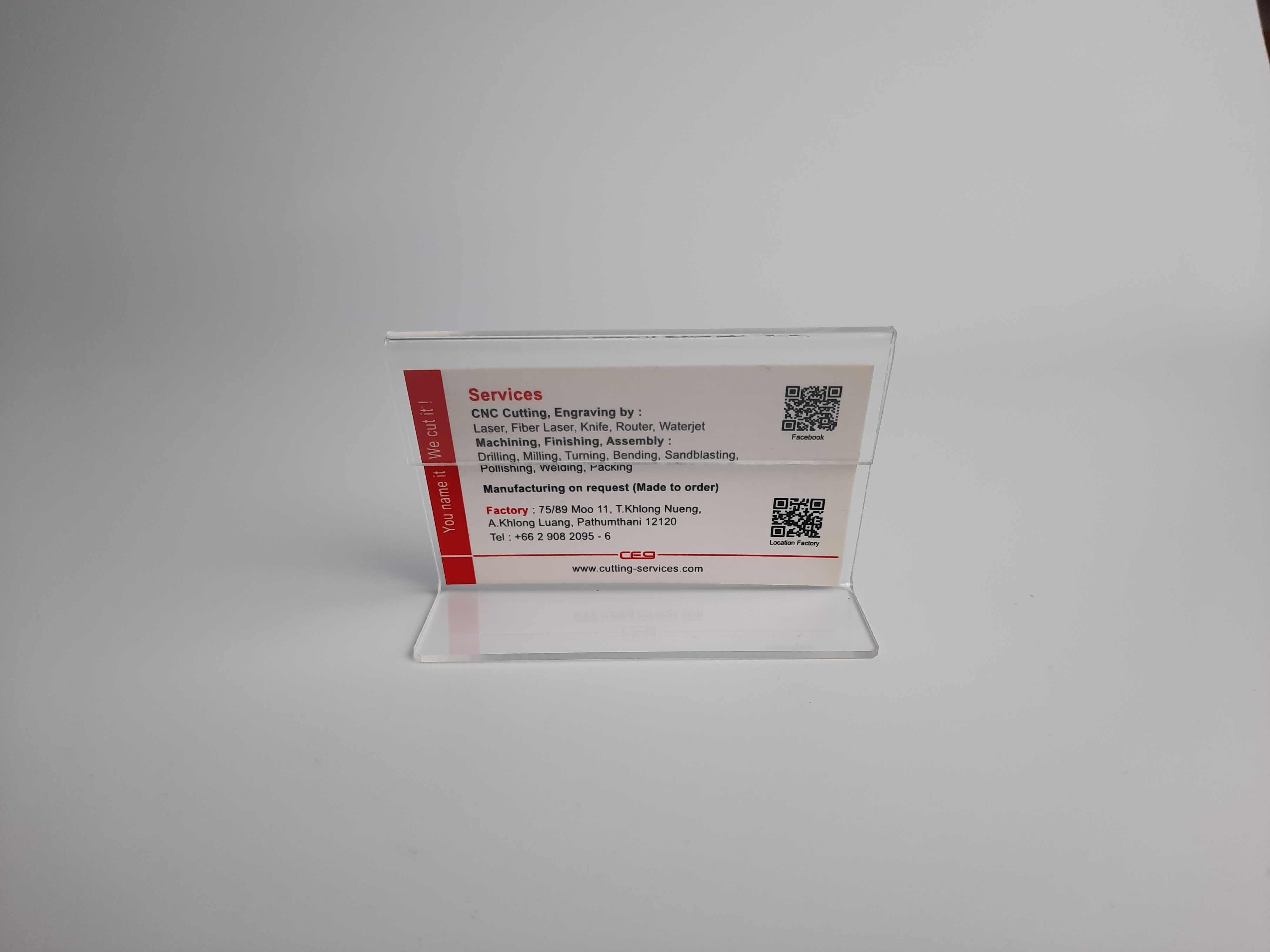 อะคริลิคใส่นามบัตร (Acrylic Name Card)ป้ายตัว L ขนาด 9 x 6 ซ.ม. ...