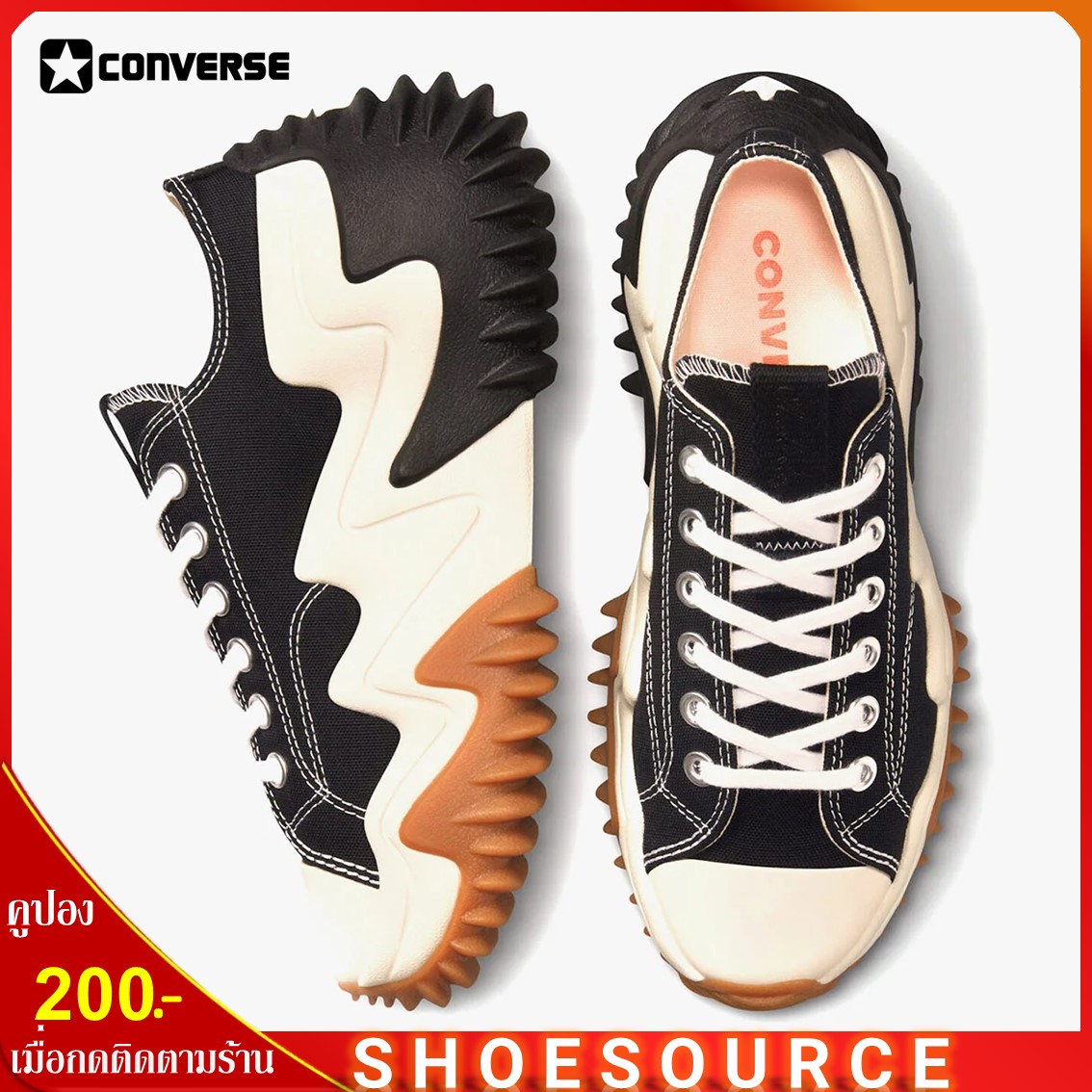 [[ ลิขสิทธิ์แท้ ]] Converse Run Star Motion Canvas Platform - Black ...