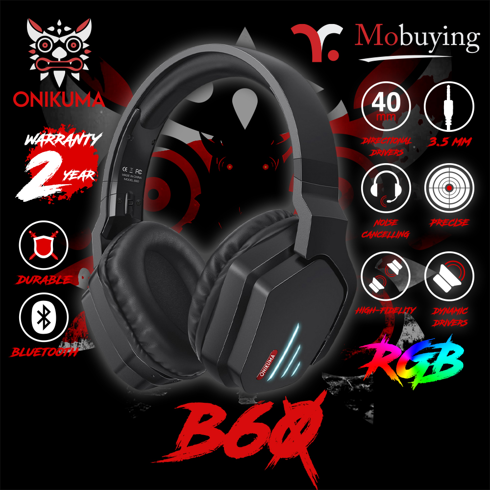 ประกัน 2 ปี ส่งจากไทย หูฟังเกมมิ่ง ONIKUMA B60 Bluetooth Wireless ...