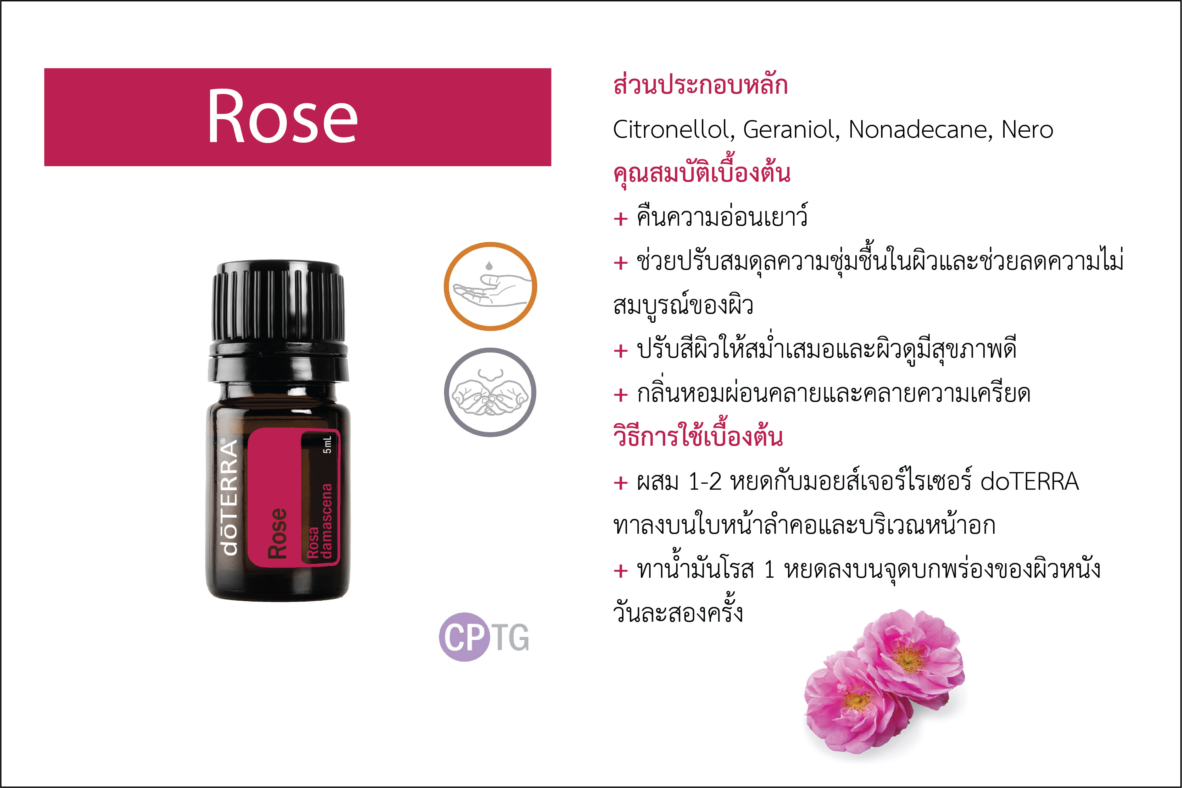 doTERRA Rose Essential Oil น้ำมันหอมระเหยเพื่อสุขภาพ โรส (Rose) ขนาด 5 ...