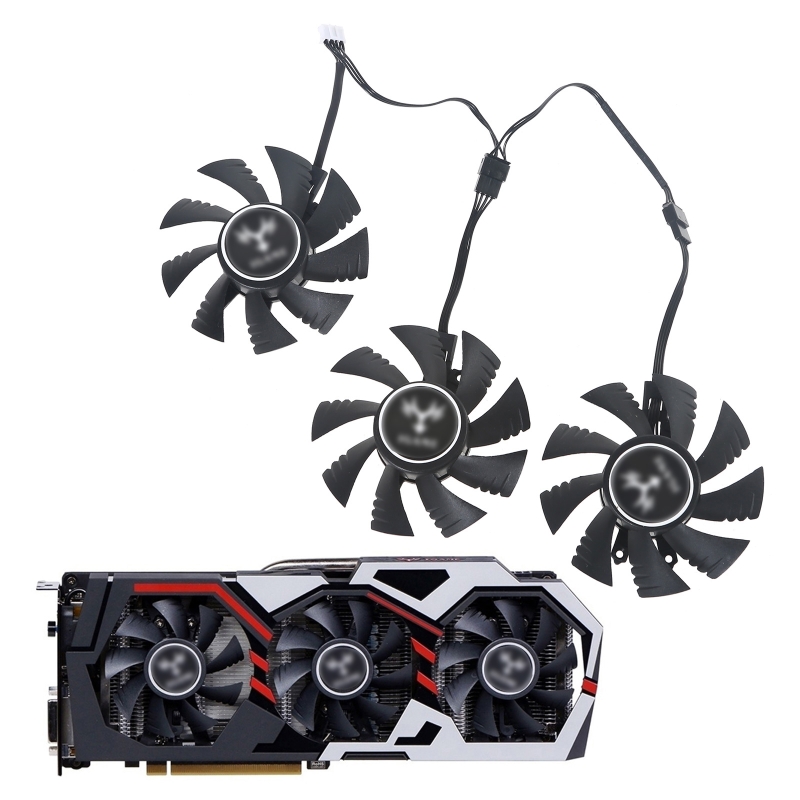 75mm Graphics Card Cooler Fans Replacement For iGame GeForce GTX 1070Ti ...