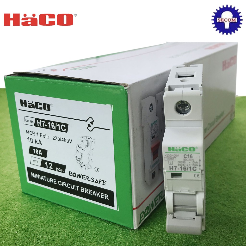 HOT** ลูกเซอร์กิต HACO MCB 1P 16A 230/400V Miniature Circuit Breaker HACO 1P 16A เซอร์กิต ...