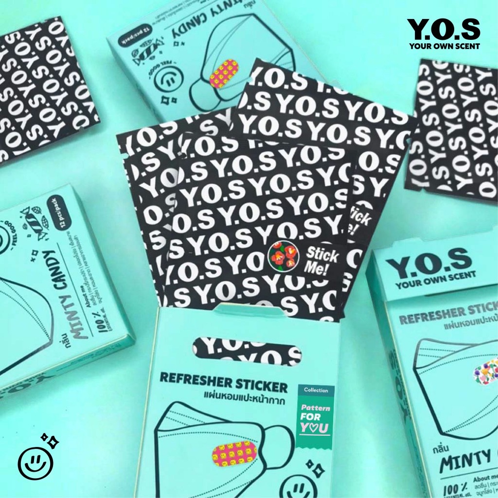 Y.O.S แผ่นหอมติดมาส์ก Mask Refresher Sticker สติ๊กเกอร์แปะมาส์กเพิ่ม ...