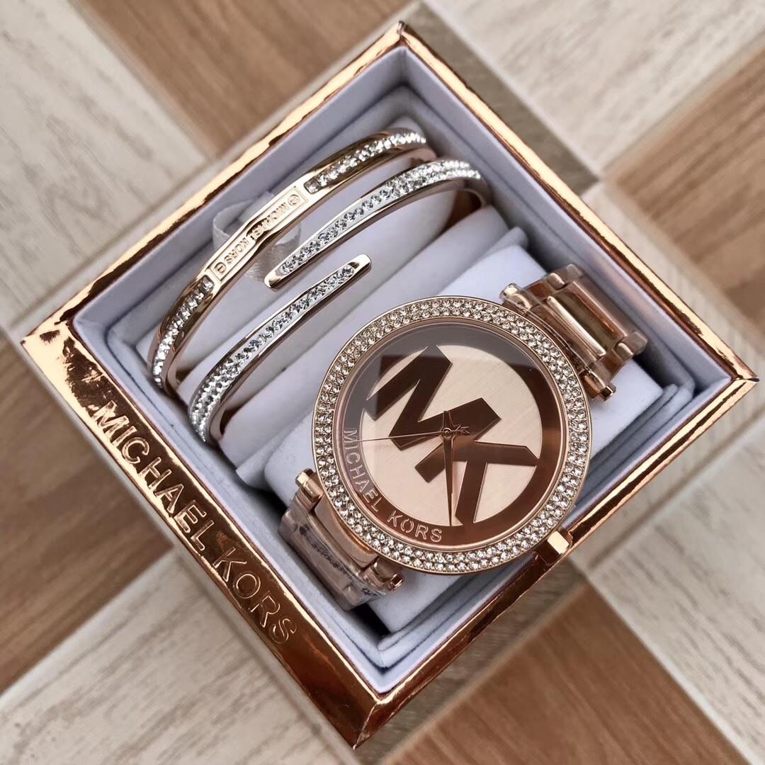 นาฬิกาผู้หญิง Michael Kors Parker Rose Gold-Tone Ladies Watch MK6402 ...