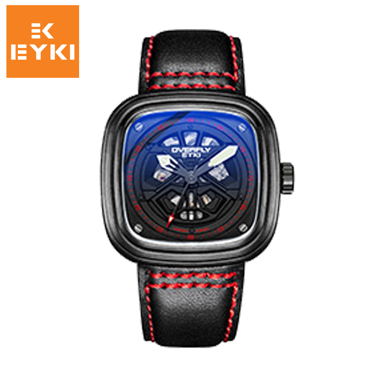 EYKI OVERFLY นาฬิกาข้อมือผู้ชาย Automatic 3เข็ม สายหนังเรียบหรู รุ่นE3130L(รับประกัน1ปี ...