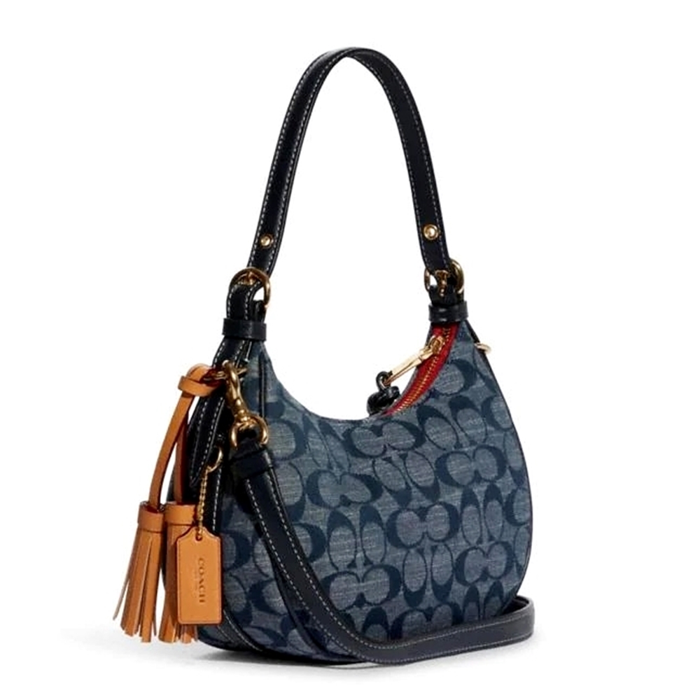กระเป๋าสะพายข้าง COACH C8163 Kleo Hobo In Signature Chambray (IMDEI ...