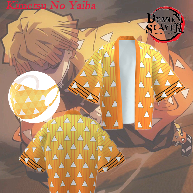 ฟรีหน้ากาก Anime Demon Slayer Kimetsu No Yaiba Cosplay Agatsuma Zenitsu ...