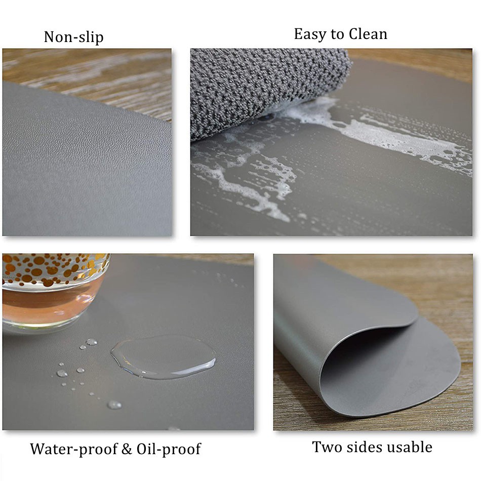 Leather Place mat PU Placemats & Coaster mat for dining table Heat ...