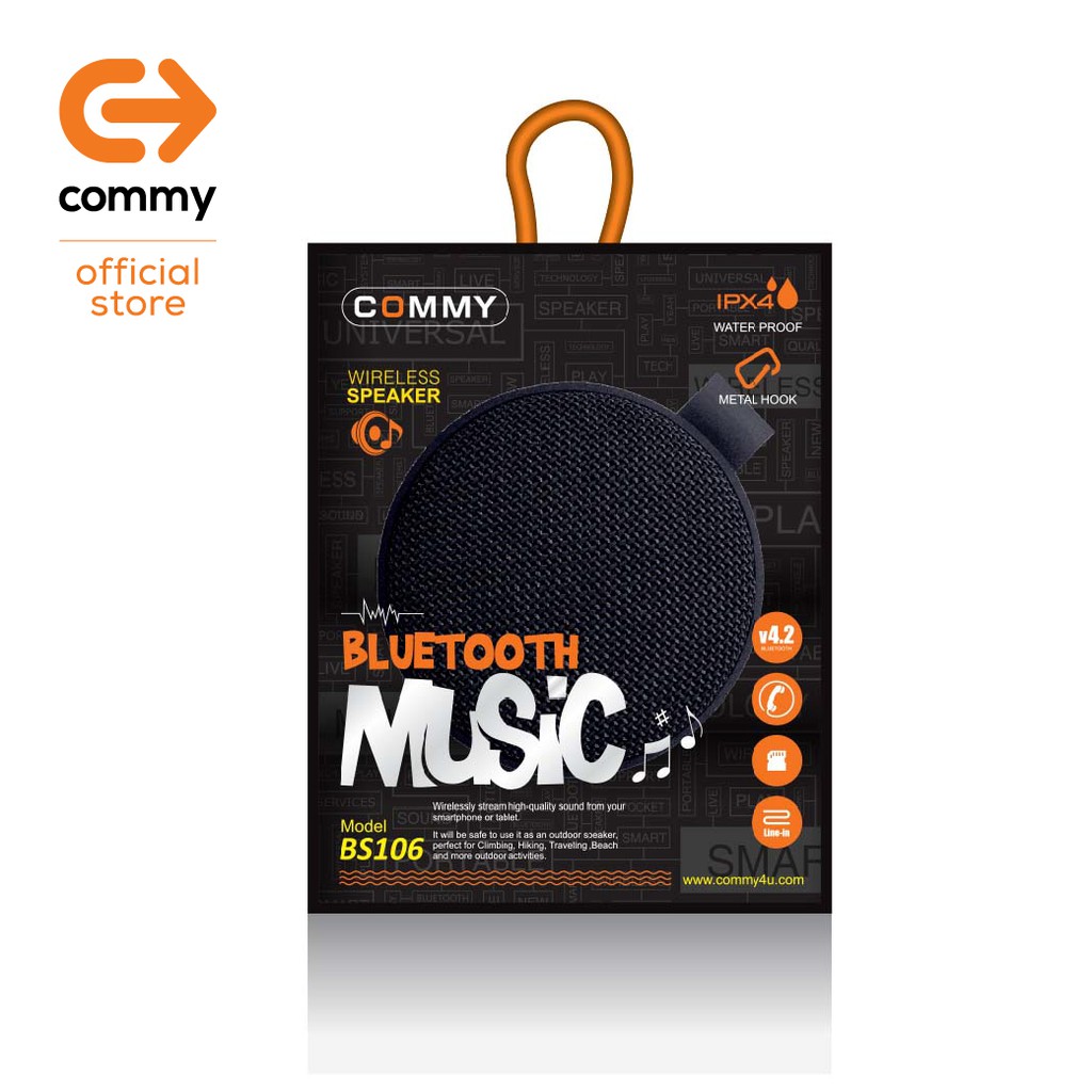 โปรโมชั่น ลำโพง ลำโพงบลูทูธ ลำโพงบลูทูธเบส ลำโพงคอม Commy BS106 Bluetooth Speaker (Black) ราคา ...