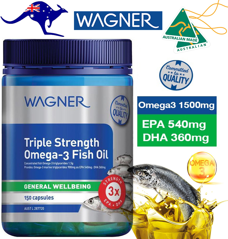 Wagner Triple Strength Omega-3 Fish Oil 150 เม็ด น้ำมันปลาโอเมก้า3 สูตร ...