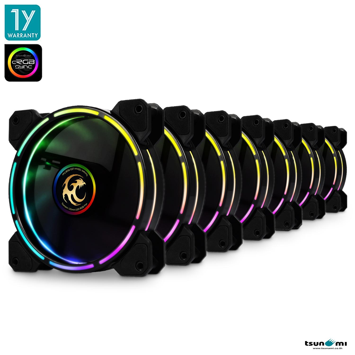 พัดลมระบายความร้อน Tsunami Tron Series (cRGB Sync) RGB Cooling Fan X7 ...