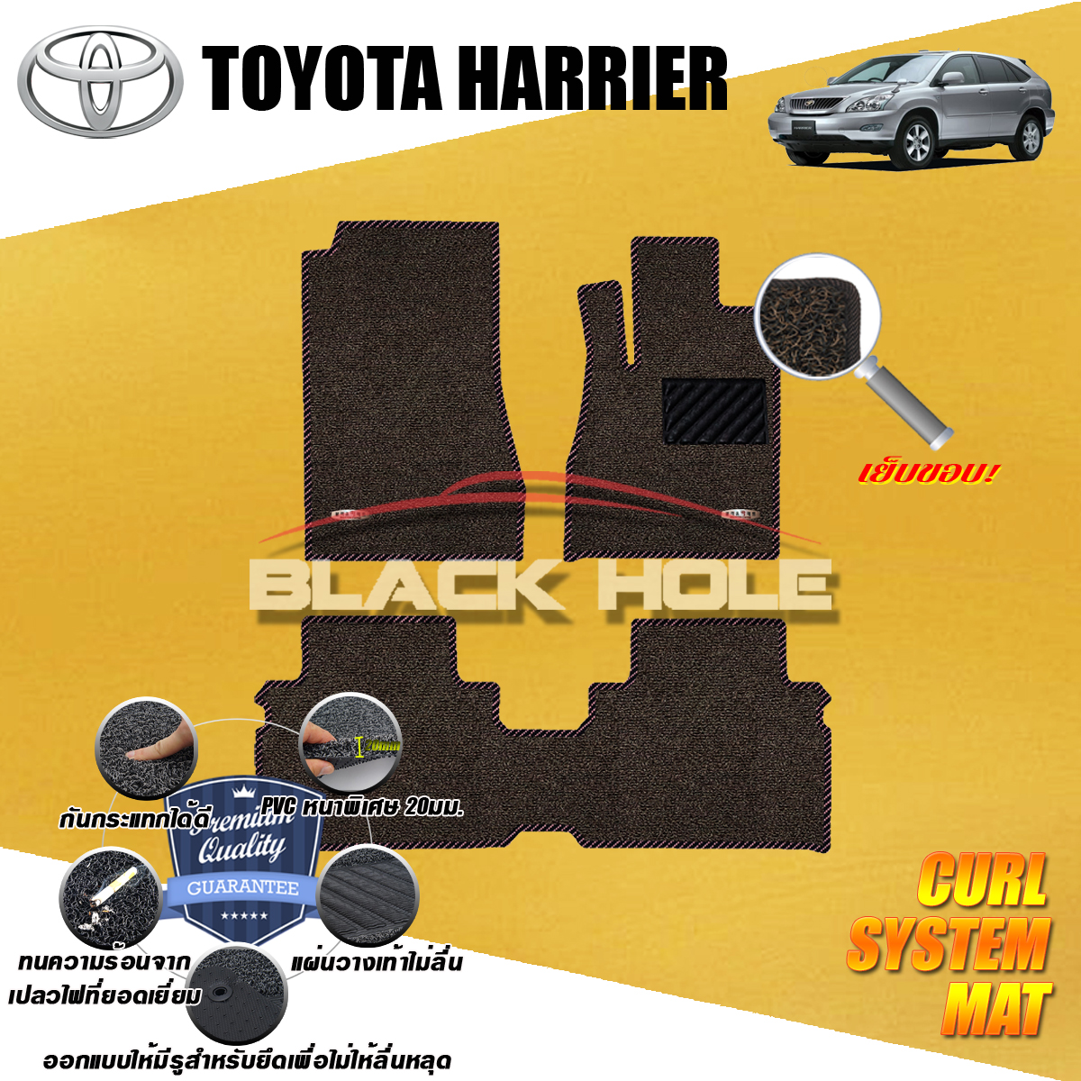Toyota Harrier ปี 2003 - 2013 พรมรถยนต์ คอยล์ ซิสเทิมแมต เย็บขอบ รุ่น ...