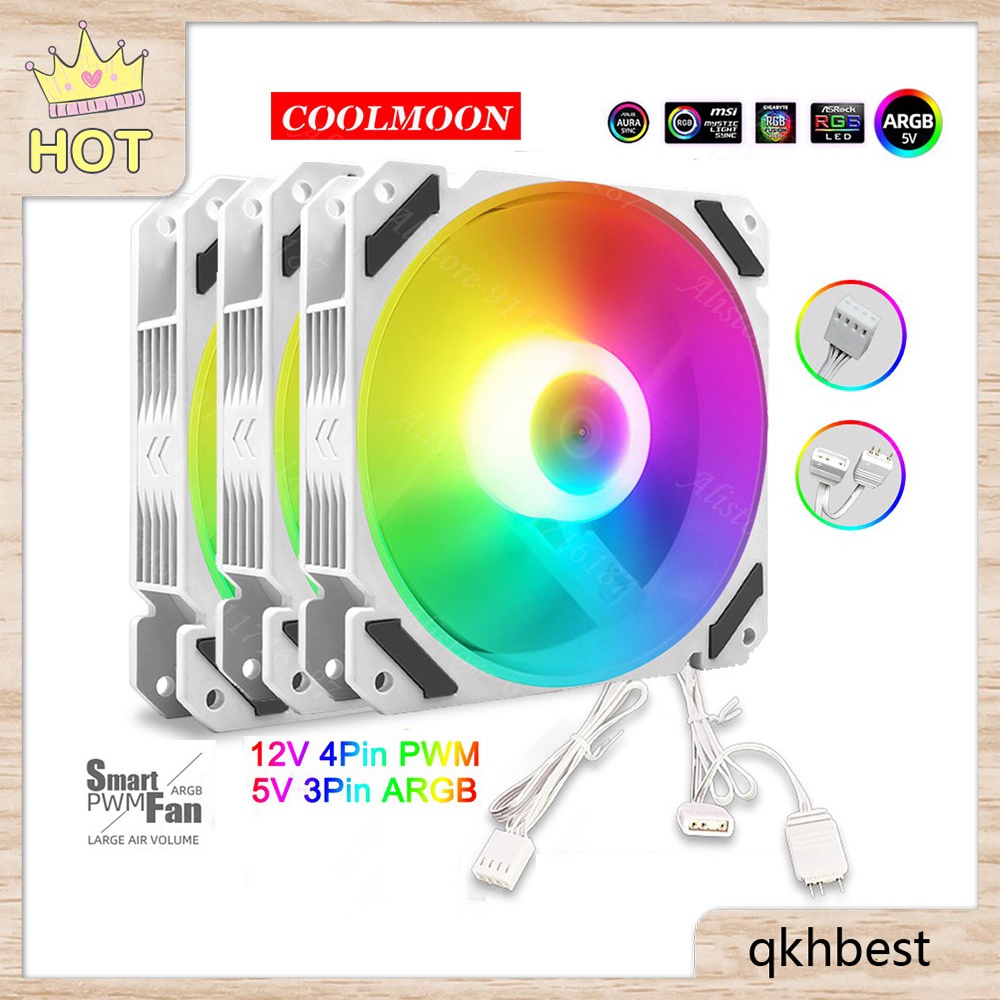 [Ready Stock] COOLMOON NORTH WIND AURA SYNC 5v 3pin ARGB 4pin PWM PC ...