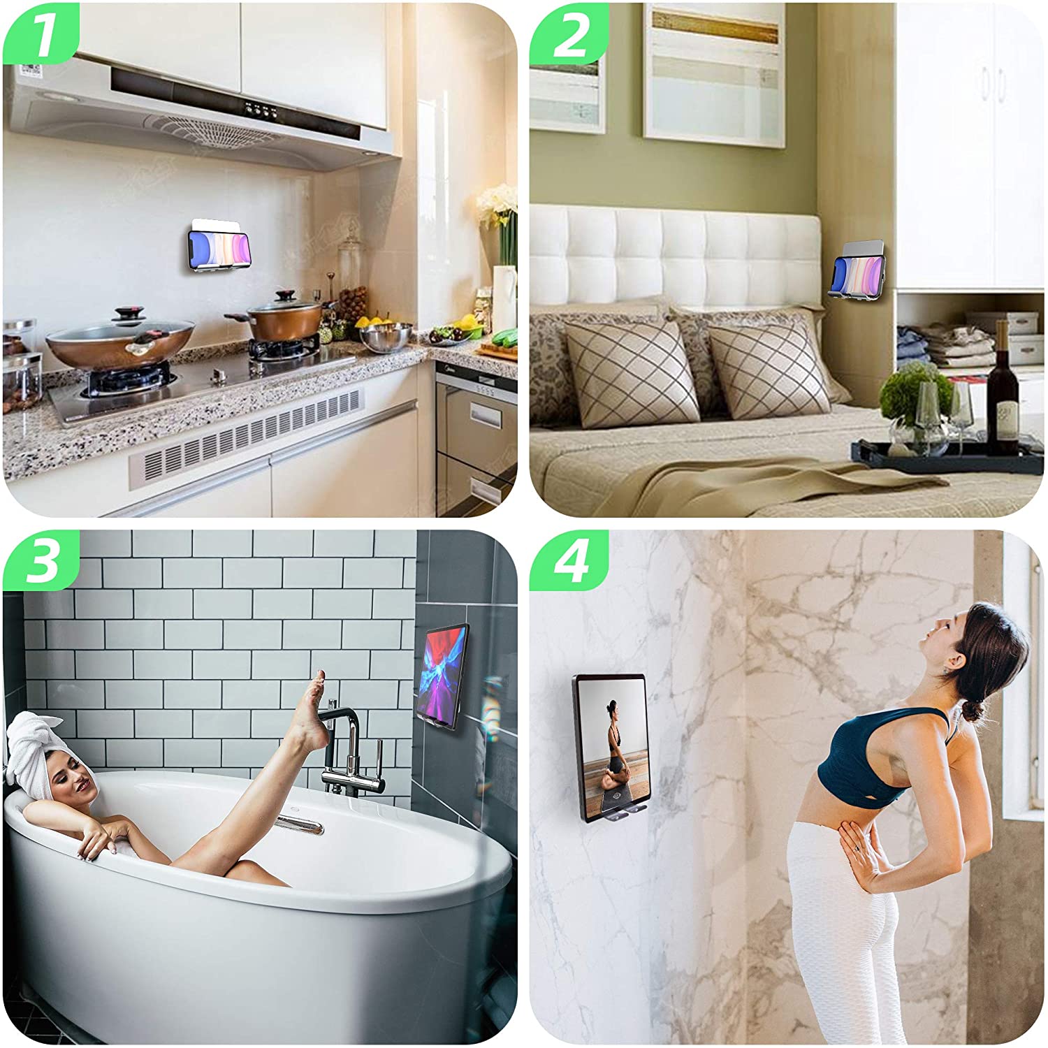 Tablet Wall Mount Stand, Adhesive Wall Dock Tablet Holder Fit 4-13 ...