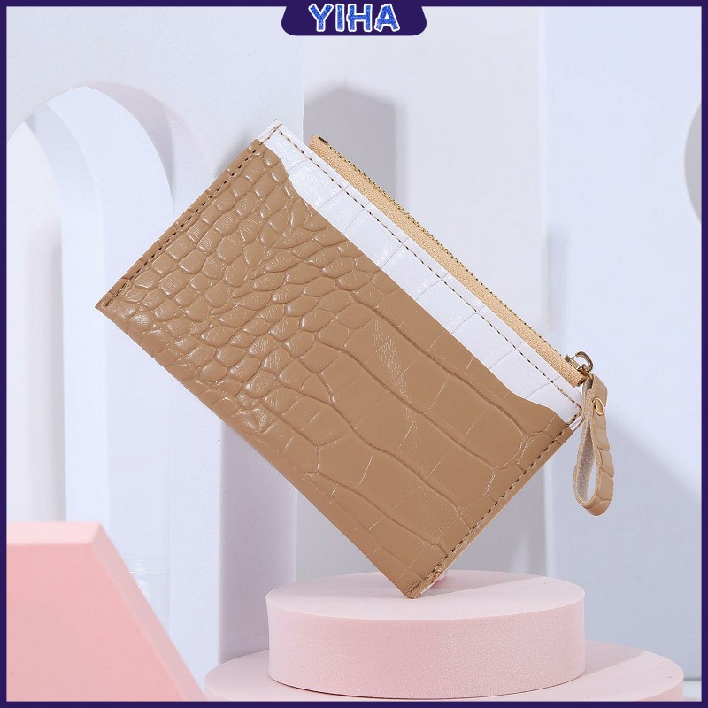 Yiha กระเป๋าสตางค์ กระเป๋าใส่เหรียญปั้มลายคลายหนังจระเข้ coin purse มี ...