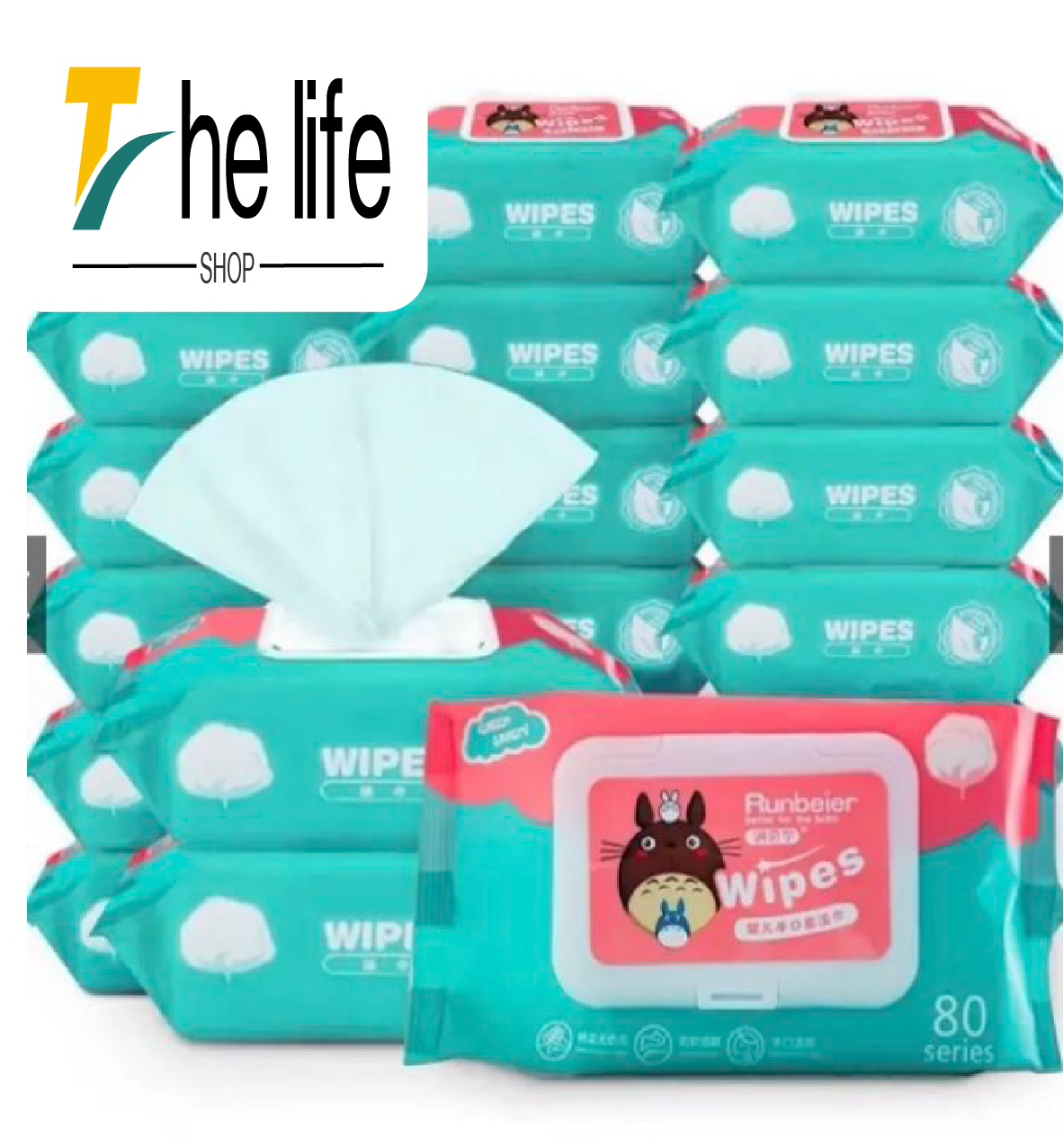 THE LIFE SHOPกระดาษทิชชู่เปียก Baby จำนวน 10 ห่อ สูตรบริสุทธิ์ ไม่มี ...