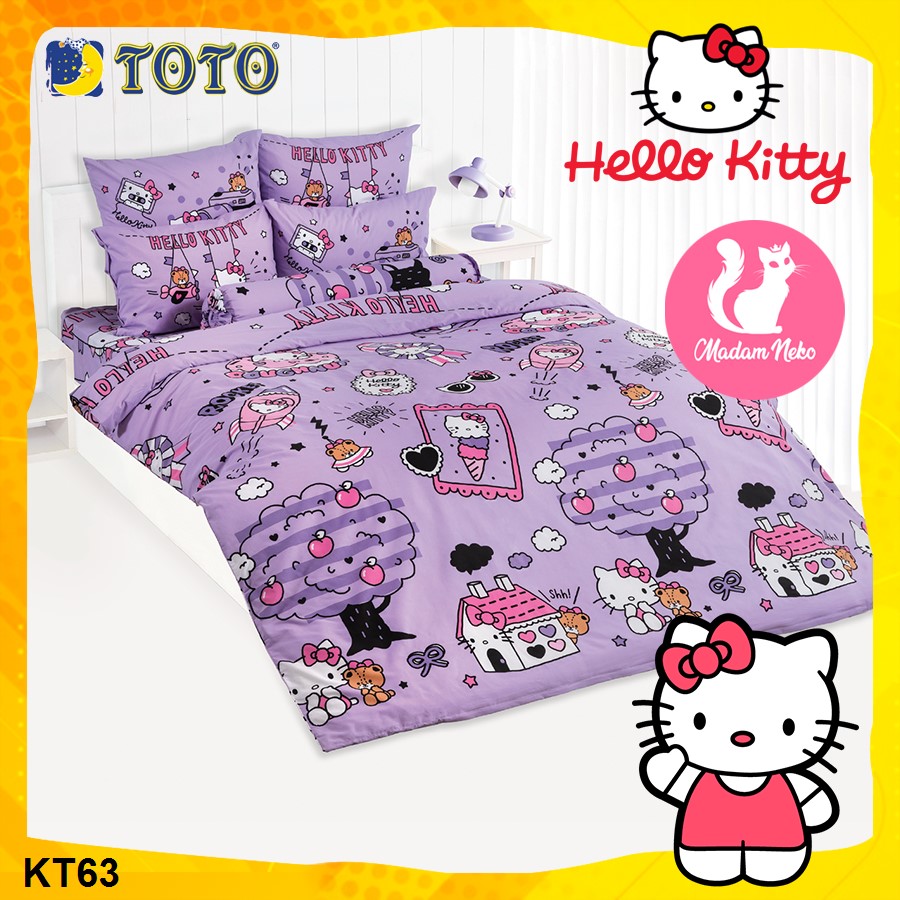 TOTO ผ้าปูที่นอน (ไม่รวมผ้านวม) คิตตี้ Hello Kitty KT63 (เลือกขนาดเตียง ...