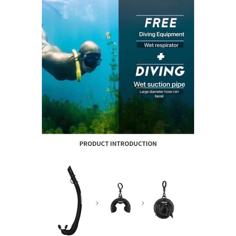 Frenzel Freediving snorkel liquid silicone - ออลบลู - ThaiPick