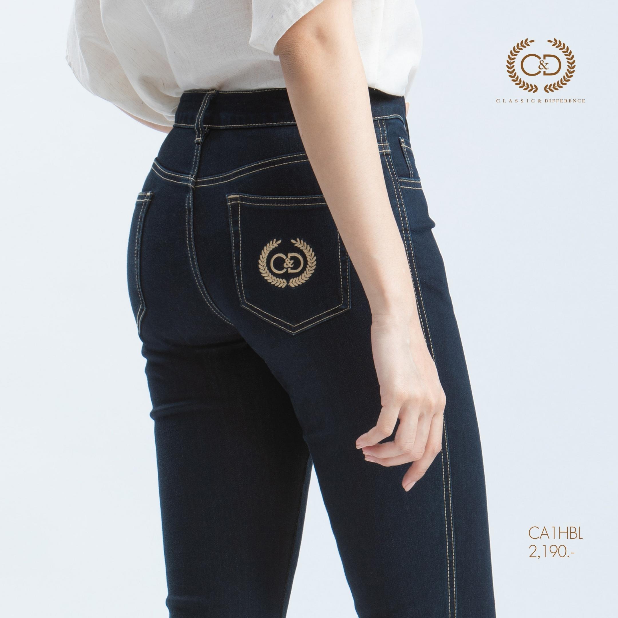 กางเกงยีนส์ กางเกงผู้หญิง CD Pants กางเกงซีแอนด์ดี กางเกงขายาว สีดำ ...