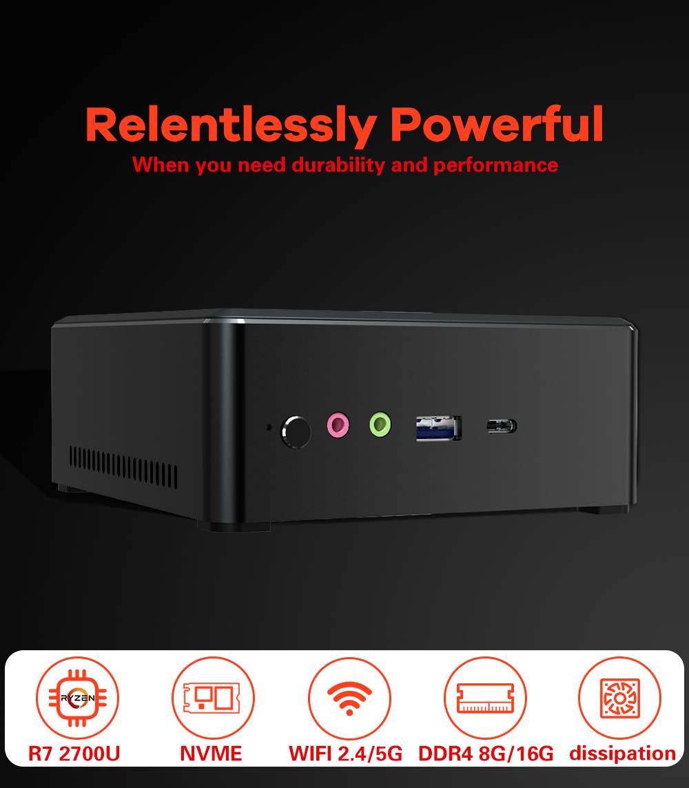 MN27 Mini PC มินิพีซี AMD Ryzen 7 2700U รองรับ 2.5 นิ้ว SSD/HDD ...