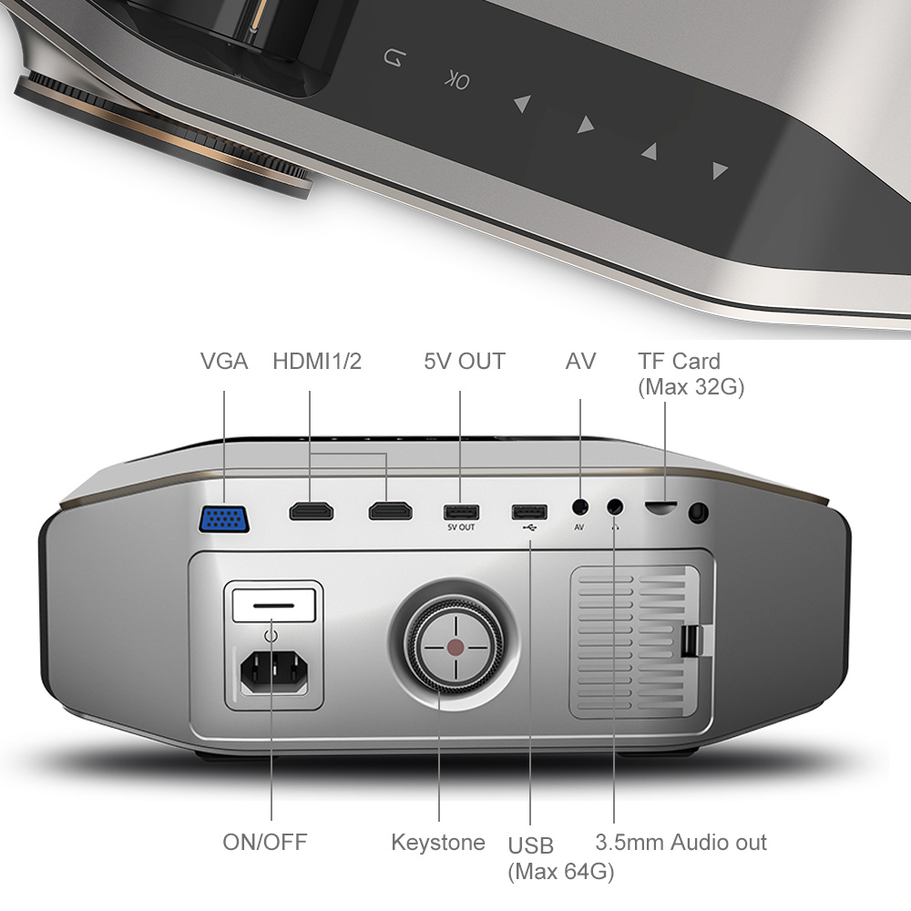 AAO YG620 Full HD Native 1080P Projector 3D Proyector YG621 Wireless ...