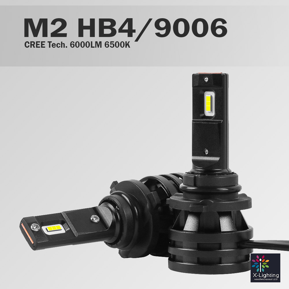 M2 หลอดไฟหน้า LED รถยนต์ [ HB4/9006/HIR2/9012 ] CREE Tech. 12000LM ...