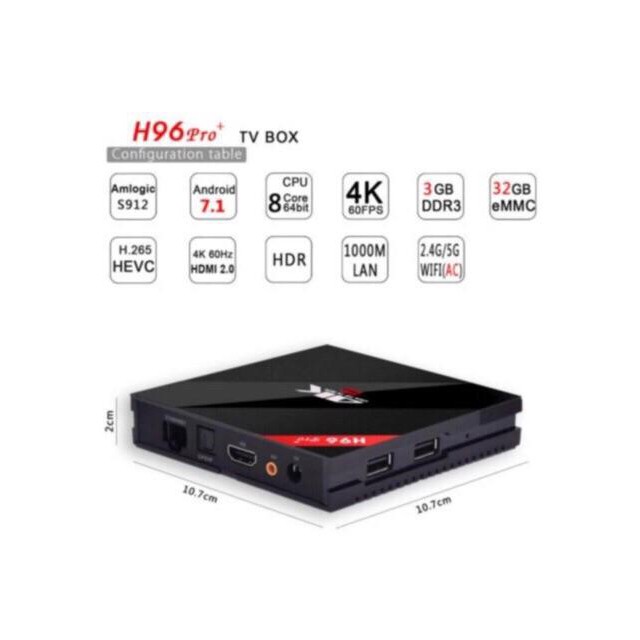 H96 Pro Plus 32Gb+3Gb Amlogic S912 H96 Pro+Octa Core Android 7.1 2.4G ...