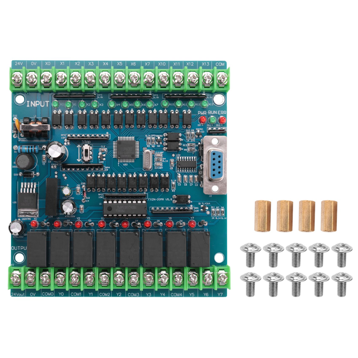 Programmable Logic Controller Fx2n 20mr Plc Industrial Control Board 12 Input 8 Output 24v 5a